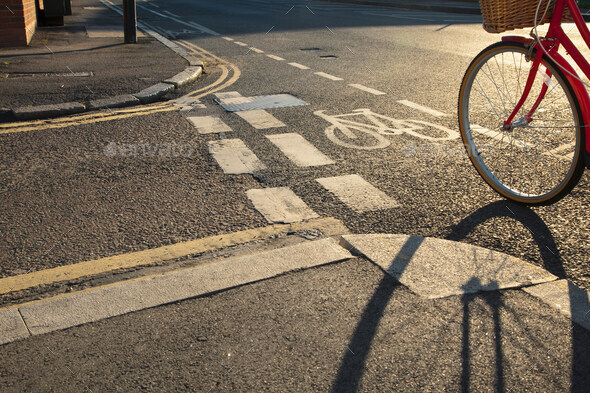 Road with cycle path and bicycle Stock Photo by ImageSourceCur | PhotoDune