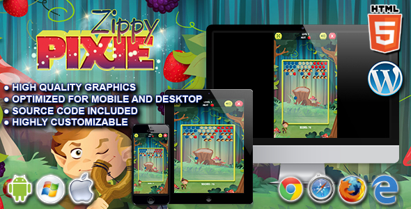 Zippy Pixie - HTML5 Puzzle Game by codethislab | CodeCanyon