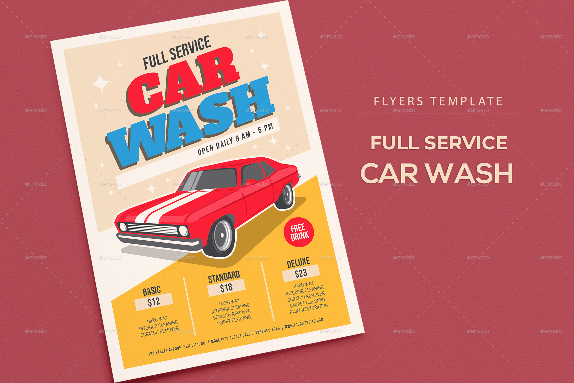 Full Service Car Wash Template Set by me55enjah | GraphicRiver