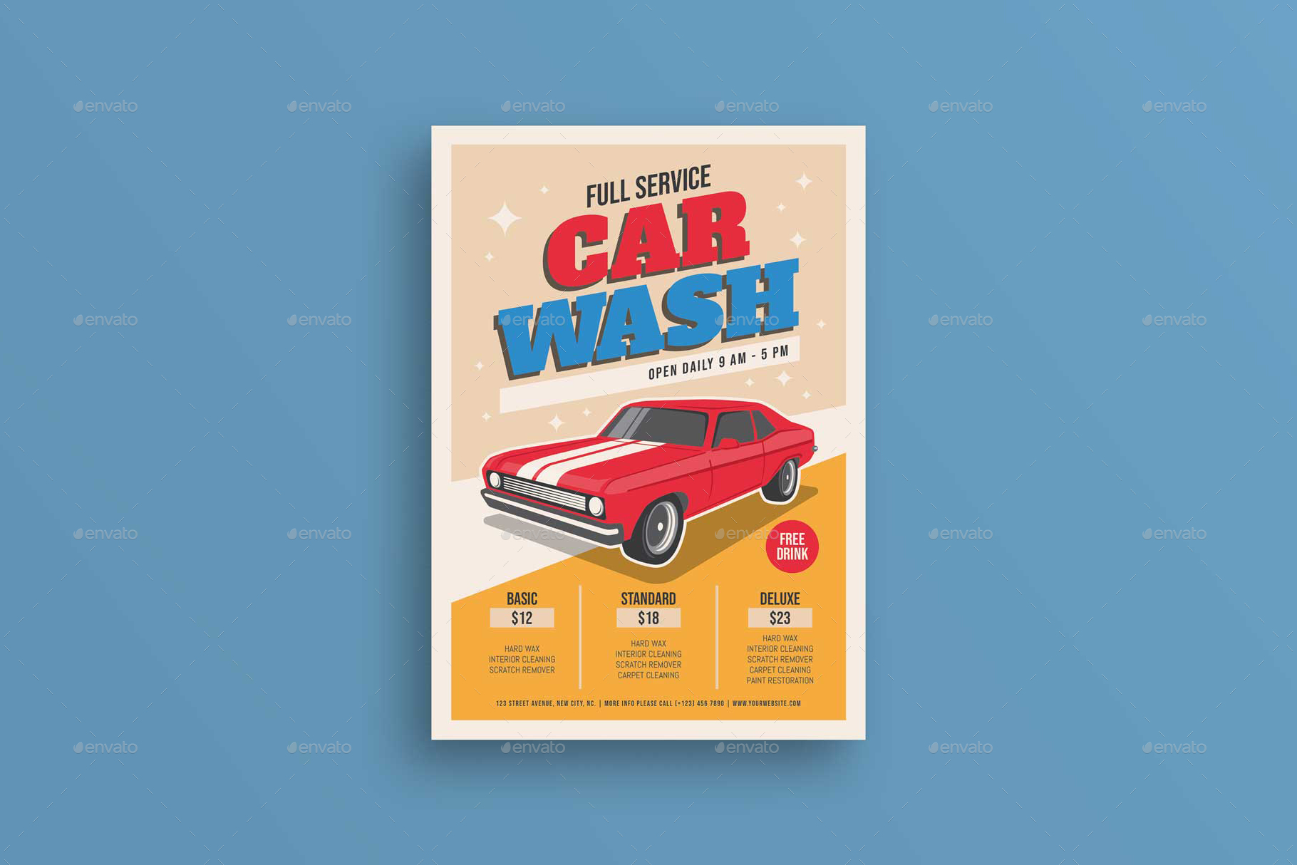 Full Service Car Wash Template Set by me55enjah | GraphicRiver