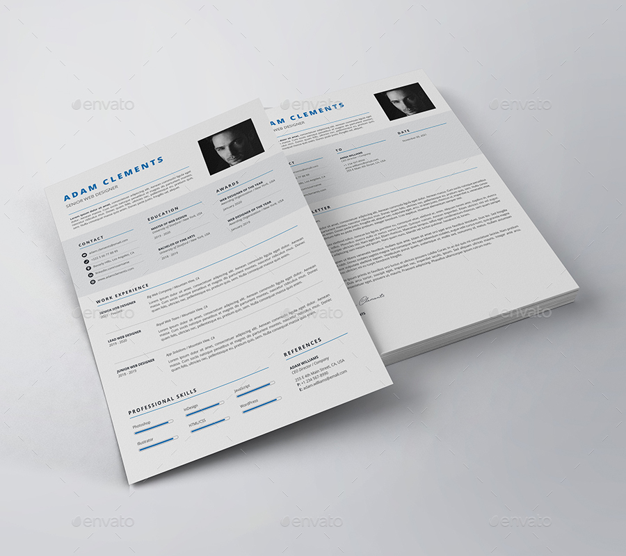 Clean Resume/CV, Print Templates | GraphicRiver