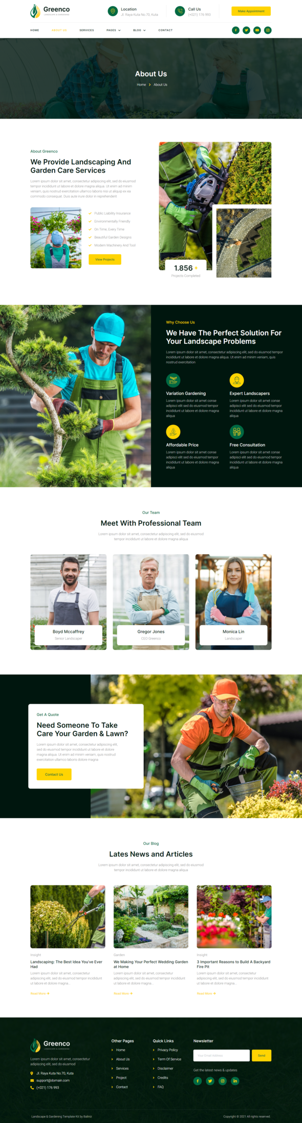 Greenco – Landscaping & Gardening Elementor Template Kit by baliniz