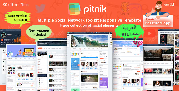 Pitnik - Social Network Social Media Community UI Toolkit Responsive ...