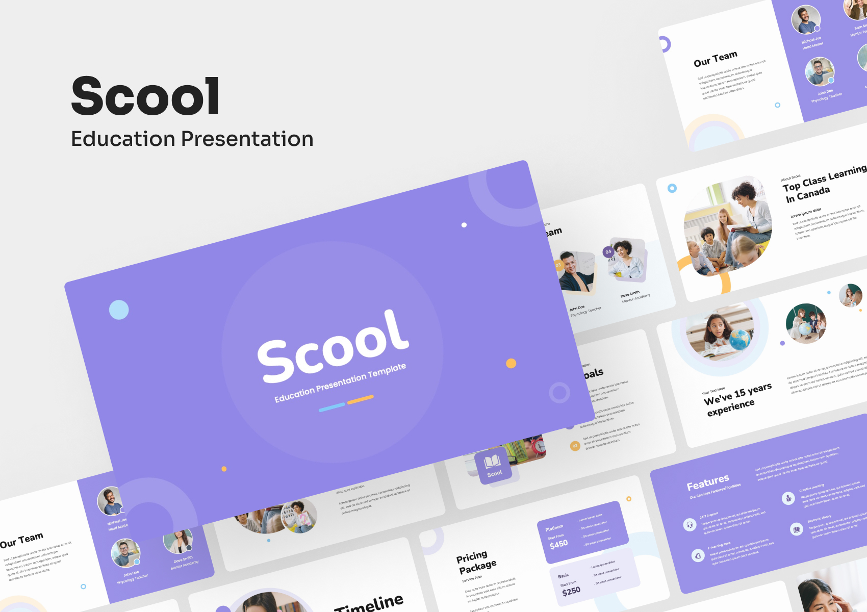 Scool - Education Google Slides Presentation, Presentation Templates