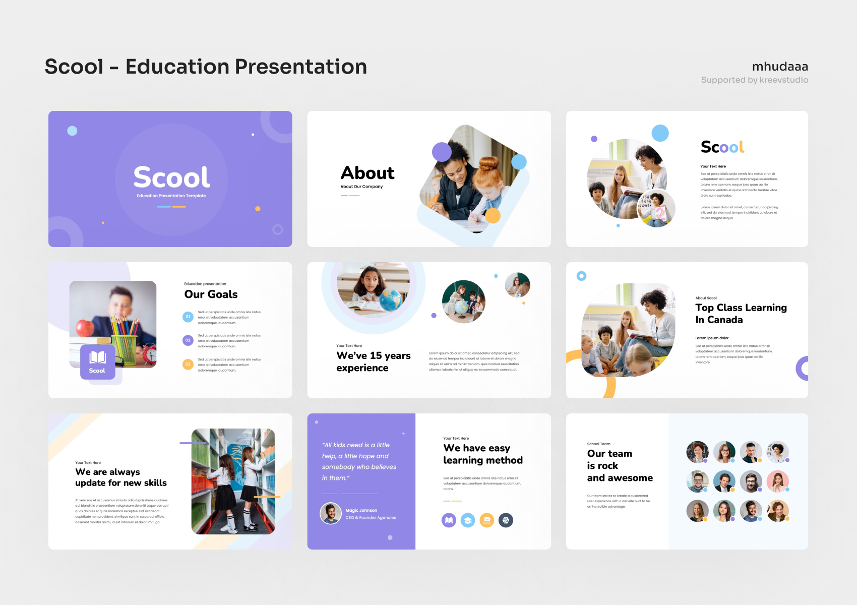 Scool - Education Google Slides Presentation, Presentation Templates