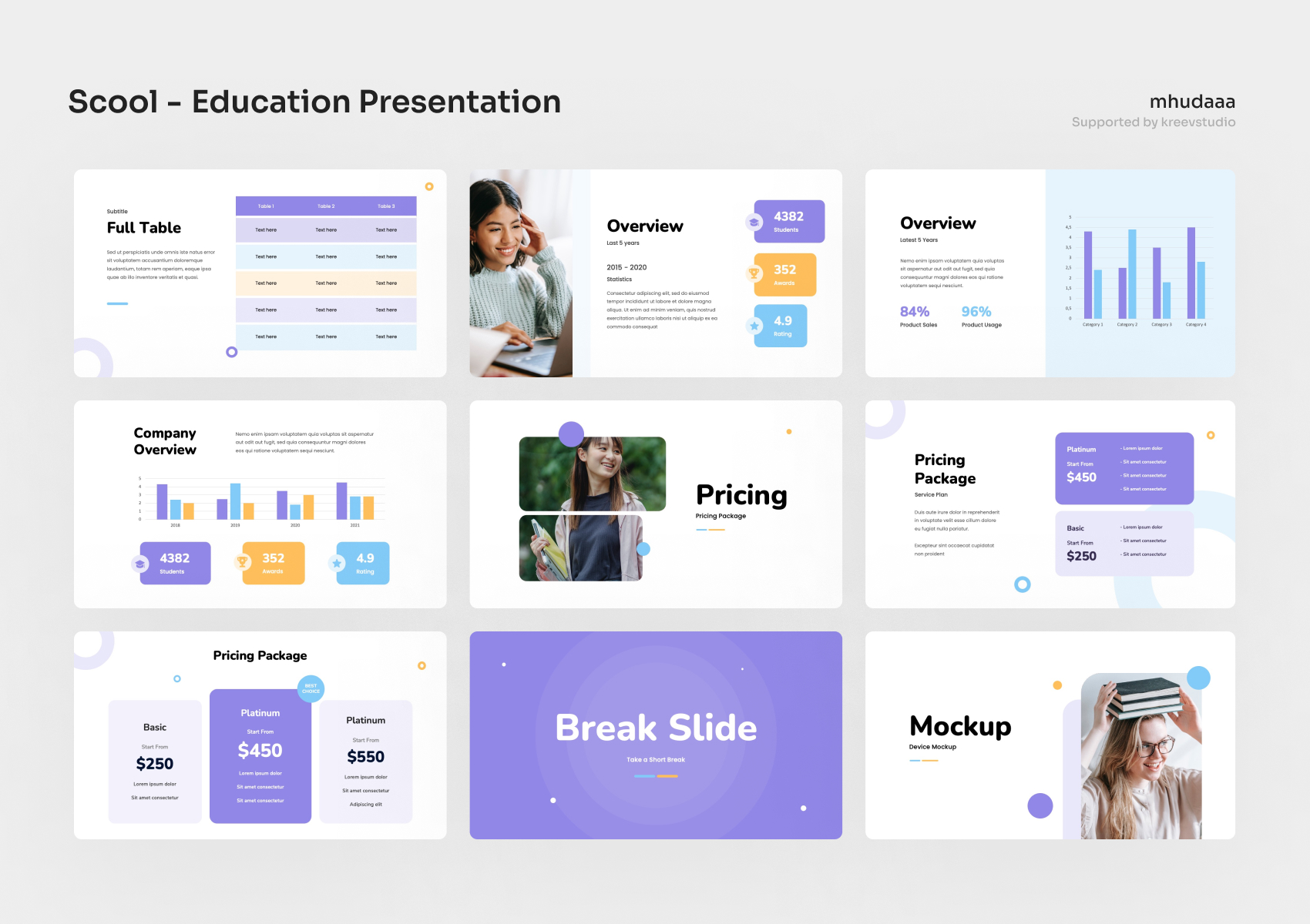 Scool - Education Google Slides Presentation, Presentation Templates