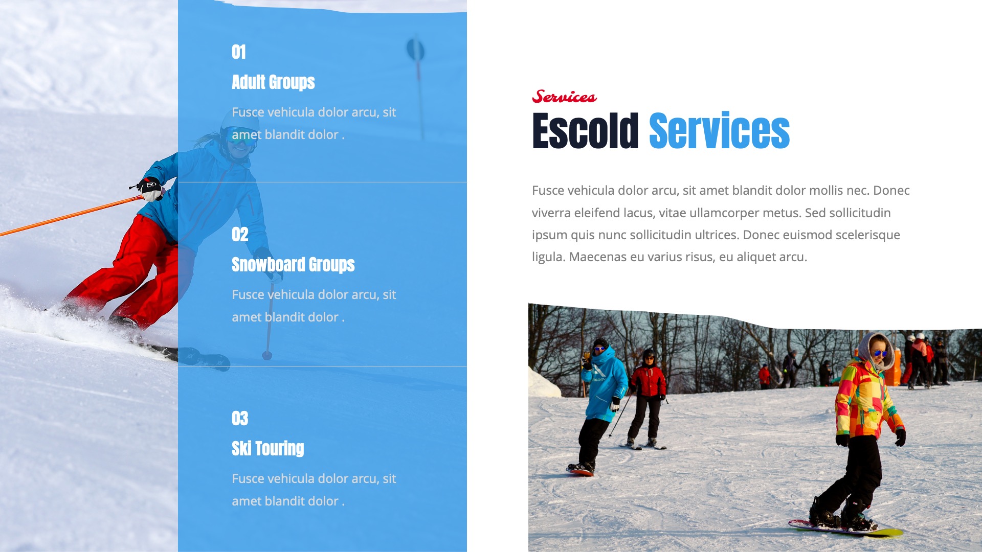 Escold - Winter Sport Google Slides Template, Presentation Templates
