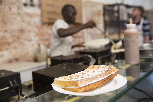 Waffle on cooperative food market stall Stock Photo by ImageSourceCur
