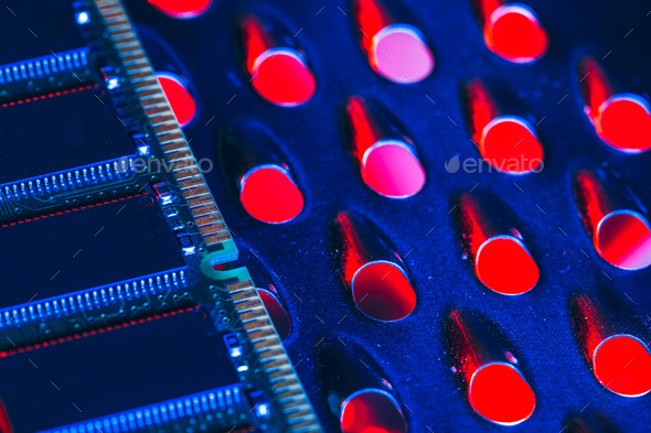 computer random access memory (RAM) close up Stock Photo by FabrikaPhoto