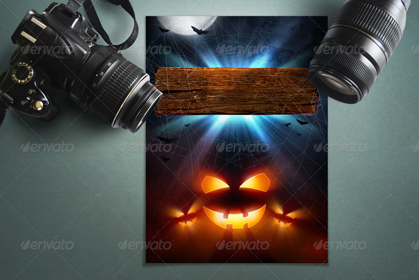 Camera Poster Mock-up Template, Graphics | GraphicRiver