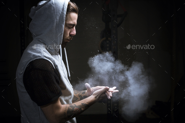 Man clapping hands with chalk Stock Photo by ADDICTIVE_STOCK | PhotoDune