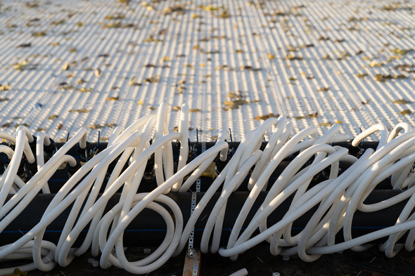 Urban ice rink piping system. Preparation of icy surface for winter ...