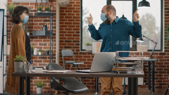 Happy employee doing dance moves and celebrating win Stock Photo by DC ...
