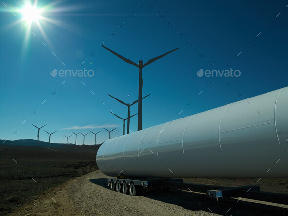 Part of wind turbine being transported Stock Photo by Image-Source