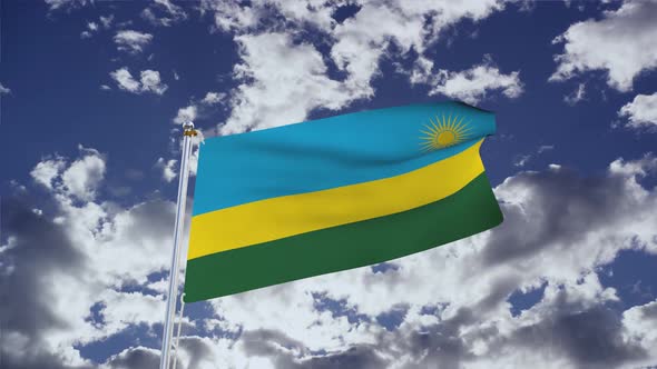 Rwanda Flag With Sky 4k, Motion Graphics | VideoHive