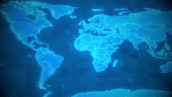Blue World Map, Motion Graphics | VideoHive