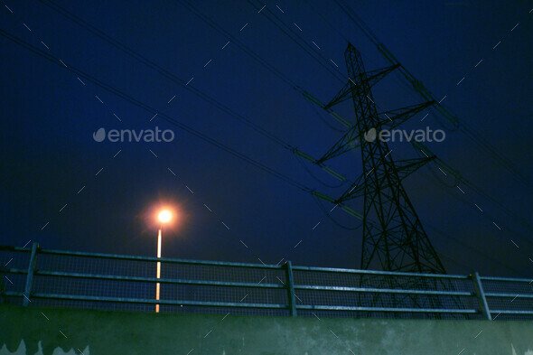 Pylon and light Stock Photo by Image-Source | PhotoDune