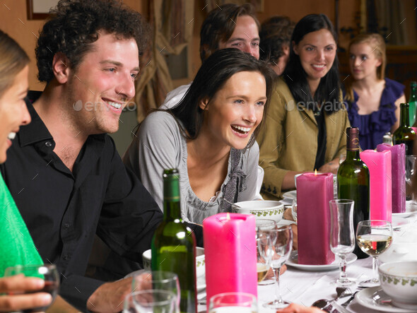 People talking during dinner Stock Photo by Image-Source | PhotoDune
