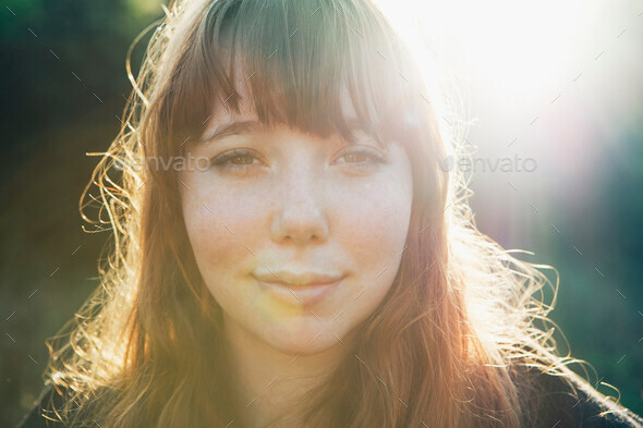 Close up of teenage girl's smiling face Stock Photo by Image-Source