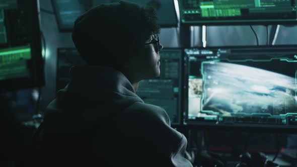 Young Man Hacking Nuclear Bomb Launch, Stock Footage | VideoHive