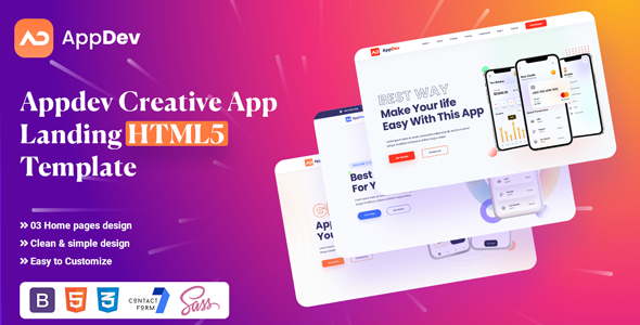 Appdev - App Landing HTML5 Template by softtech-it | ThemeForest