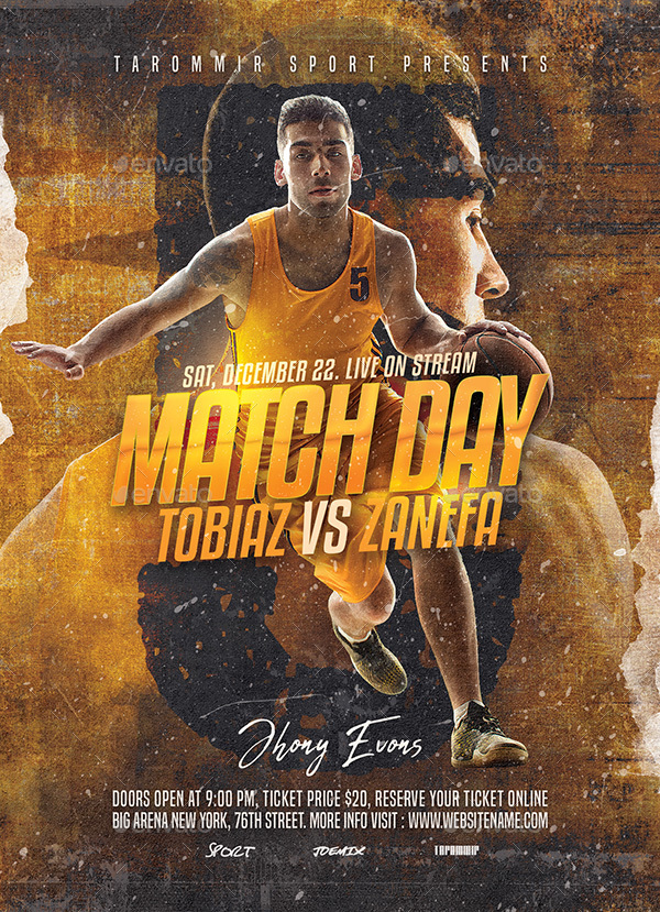 Basketball Match Day Flyer, Print Templates | GraphicRiver