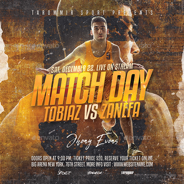Basketball Match Day Flyer, Print Templates | GraphicRiver