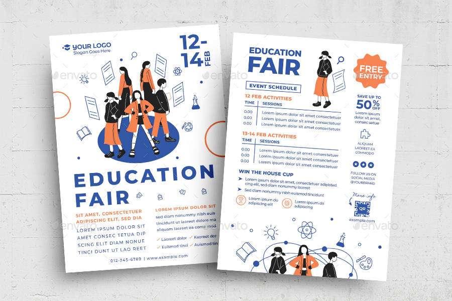 Education Fair Flyer Template, Print Templates | GraphicRiver