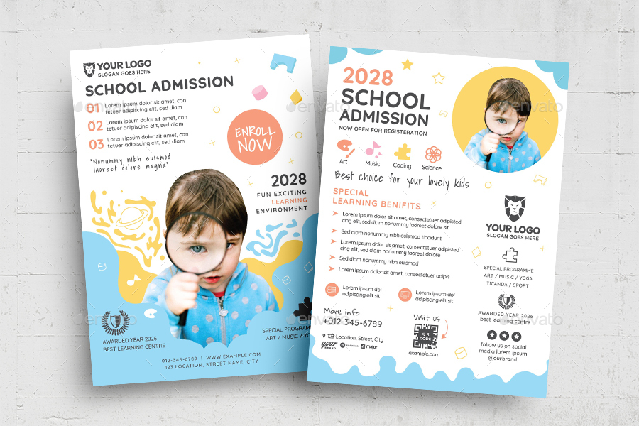 Kids School Education Flyer Template, Print Templates | GraphicRiver