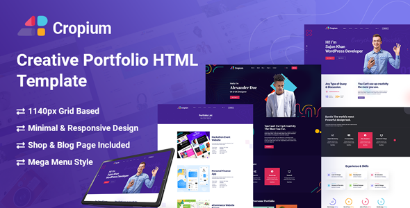 Cropium - creative Portfolio HTML Template by imjol | ThemeForest