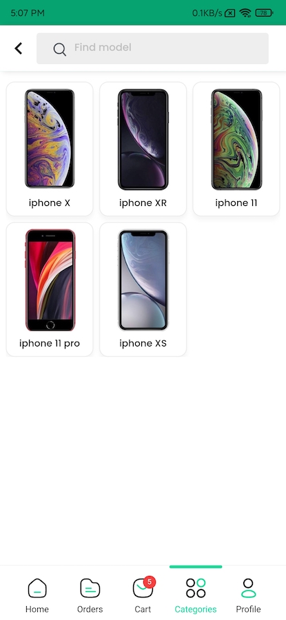 Buy and Sell used mobile and electronics - Flutter App UI Kit by Fluttertop