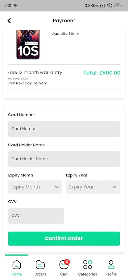 Buy and Sell used mobile and electronics - Flutter App UI Kit by Fluttertop