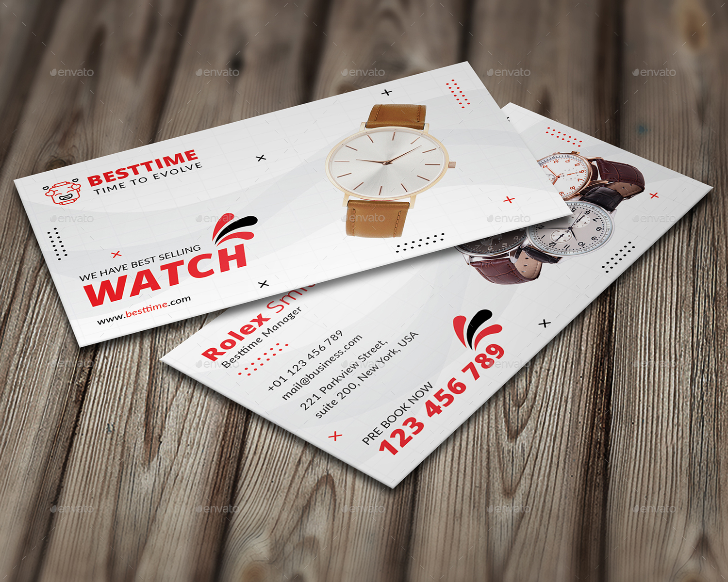 Watch Business Card, Print Templates | GraphicRiver
