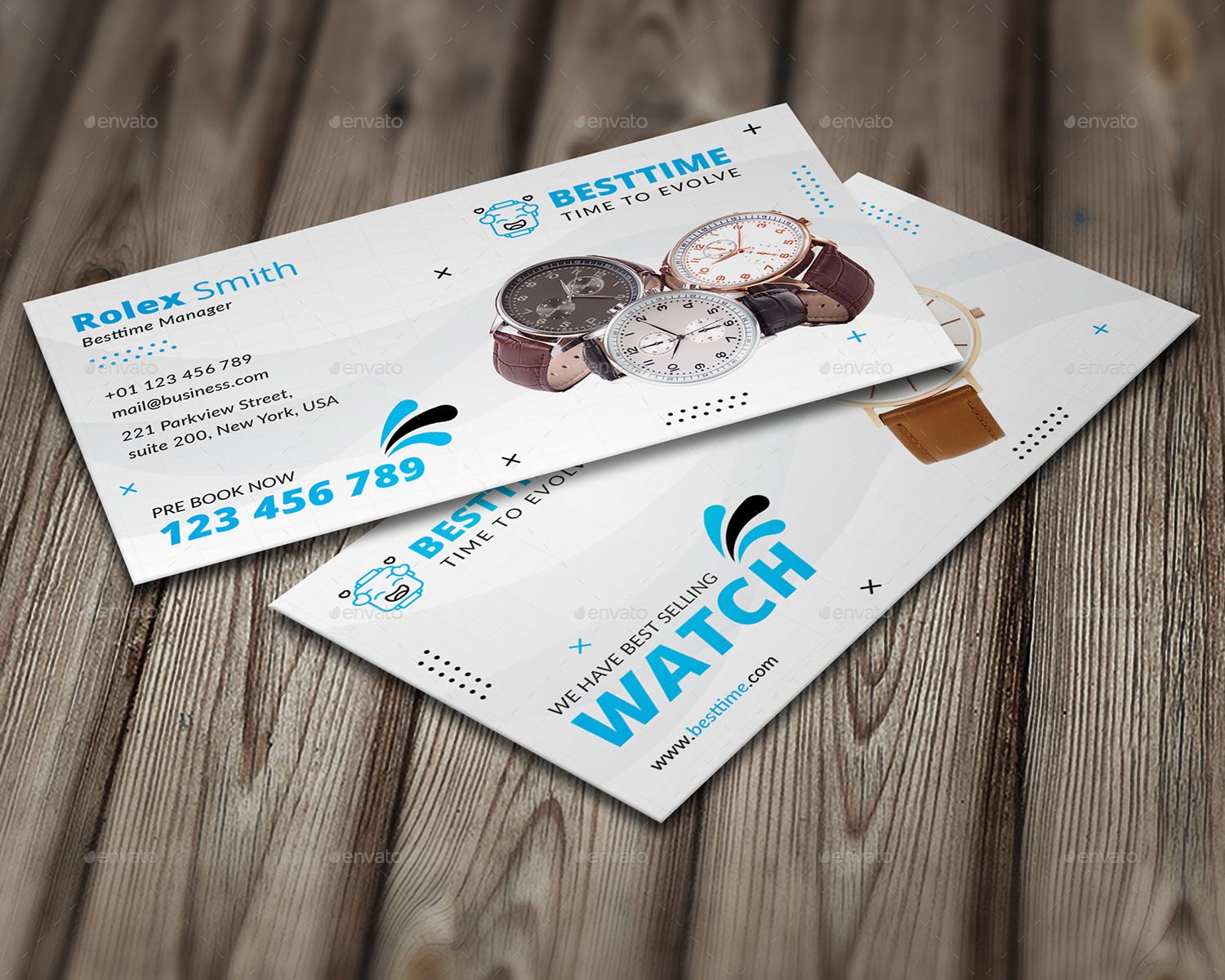 Watch Business Card, Print Templates | GraphicRiver