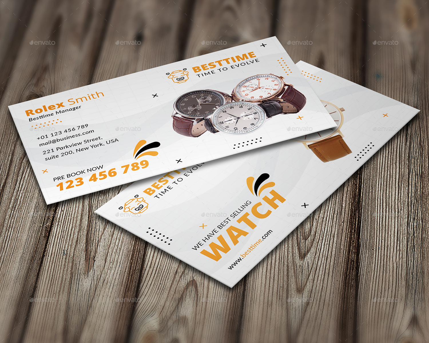 Watch Business Card, Print Templates | GraphicRiver