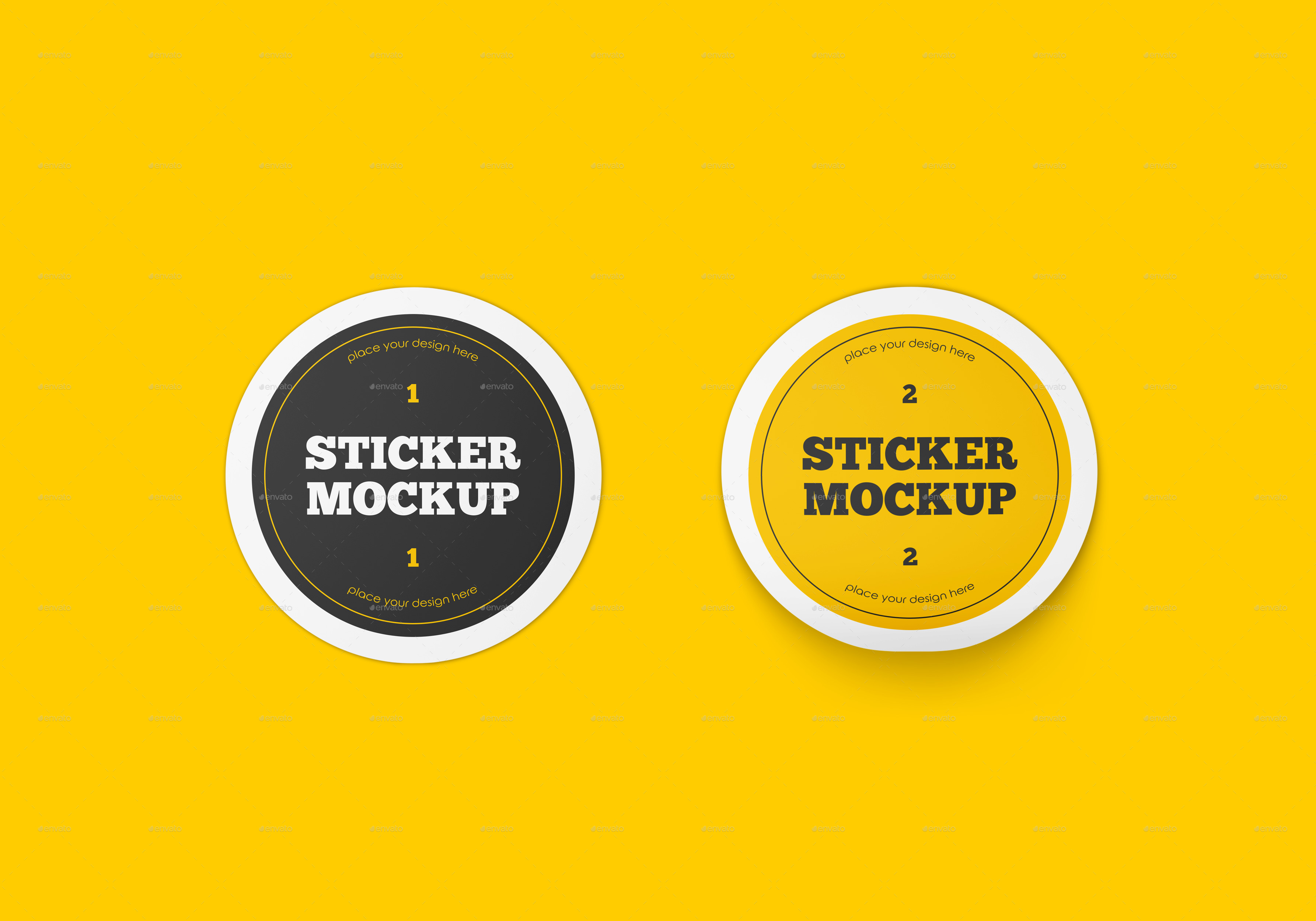Round Stickers Mockup Set, Graphics | GraphicRiver