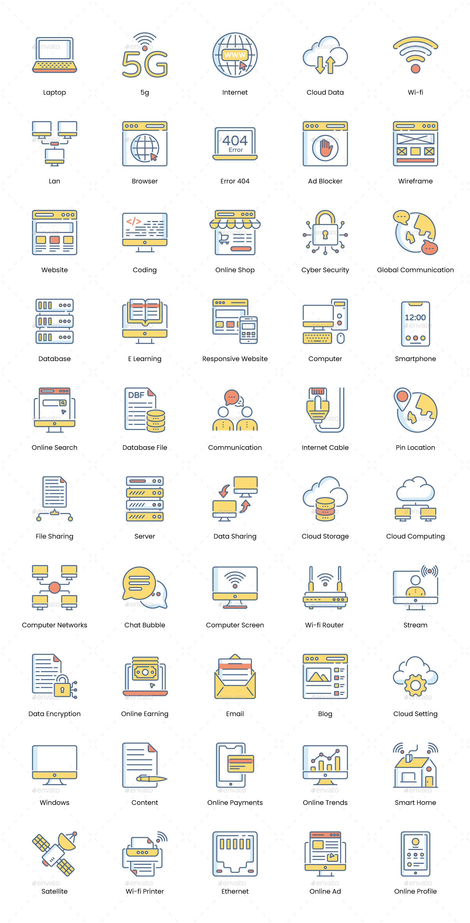 Internet Icons Set, Icons | GraphicRiver