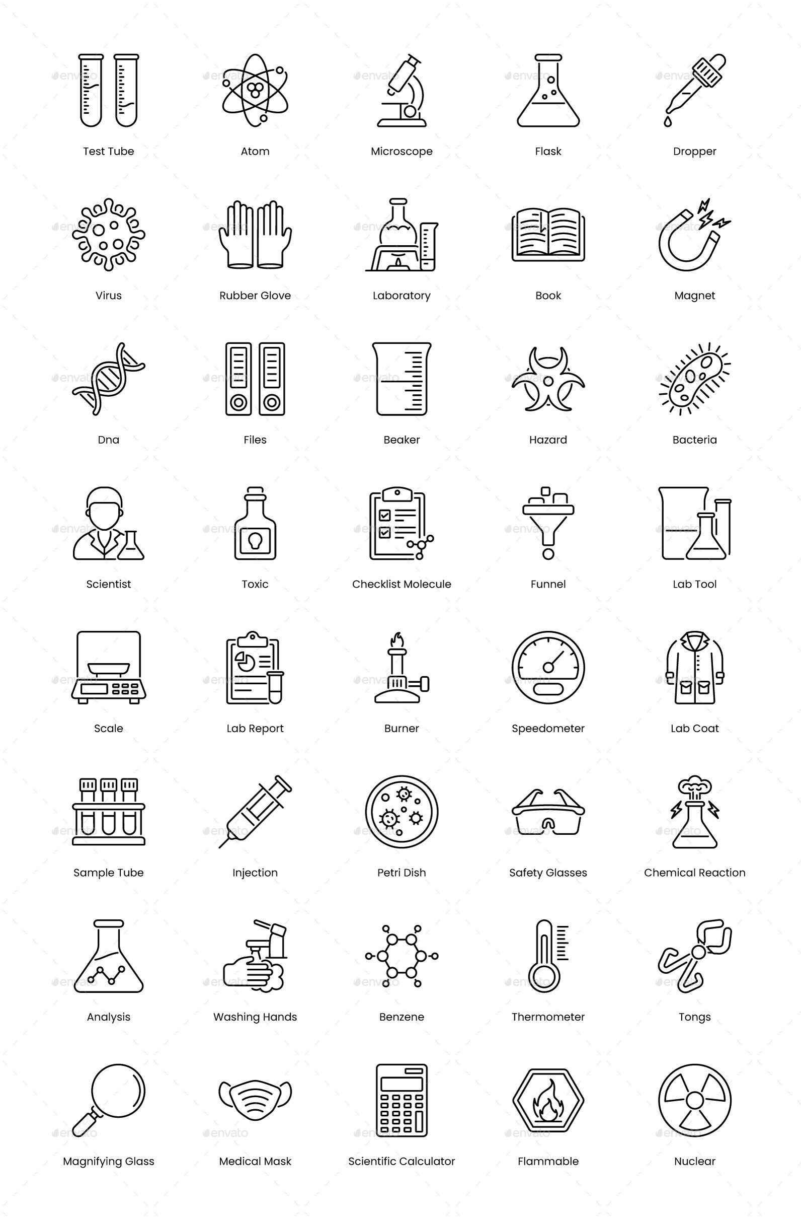Laboratory Icons Set, Icons | GraphicRiver