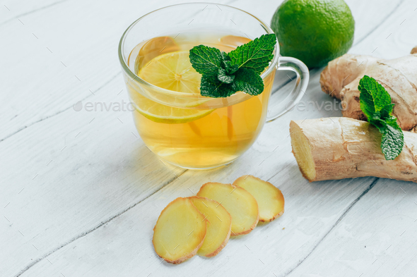 Green tea with ginger Stock Photo by Anntua | PhotoDune