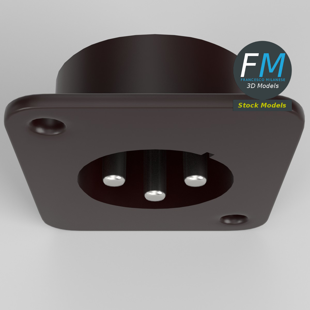 Panel mount male xlr connector by FrancescoMilanese85 | 3DOcean