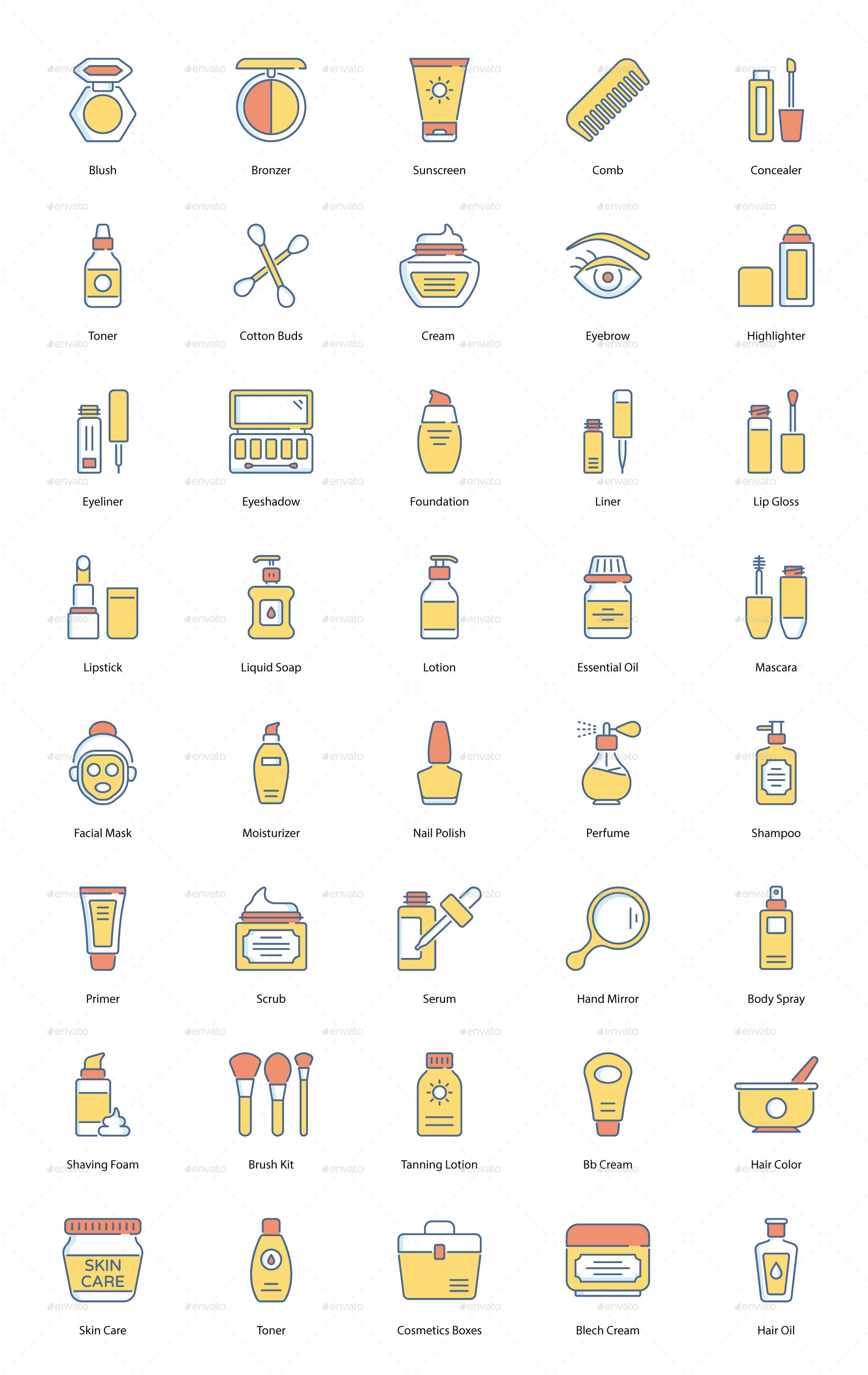 Cosmetics Icons Set, Icons | GraphicRiver