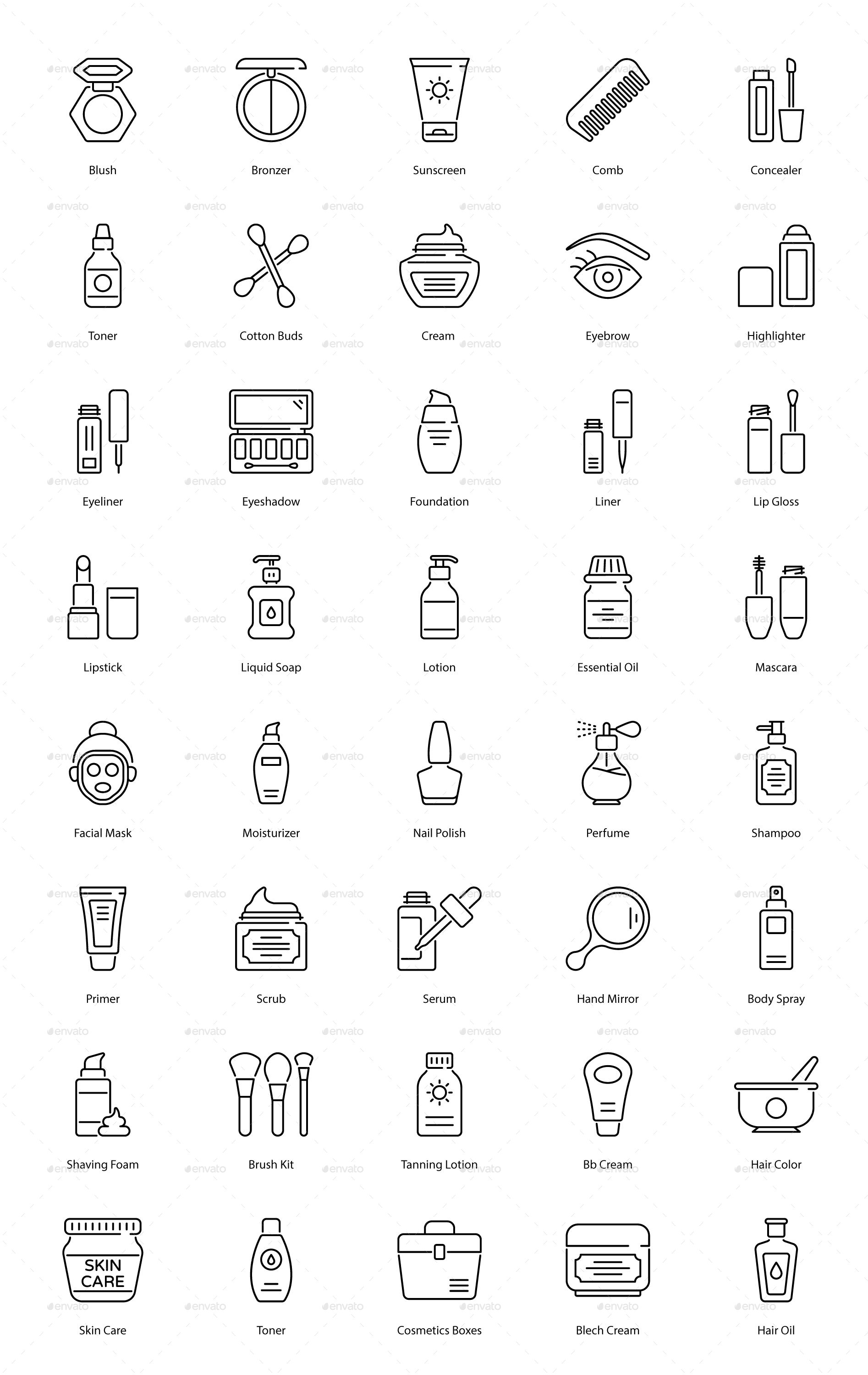 Cosmetics Icons Set, Icons | GraphicRiver