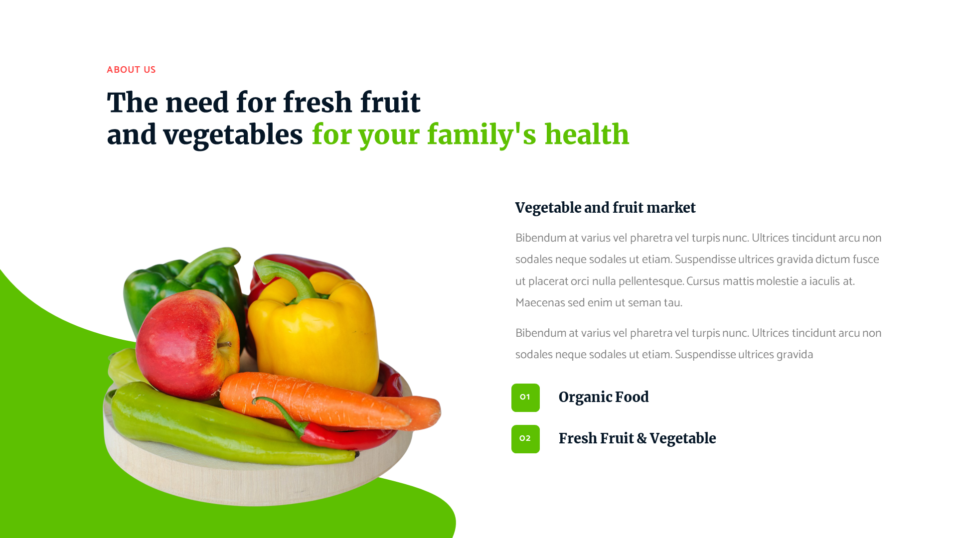 Fruit, Vegetable & Organic Food PowerPoint Template, Presentation Templates