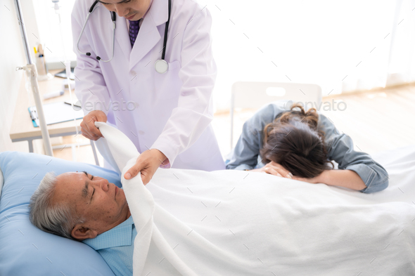 old senior man dying, patient are died on the hospital bed, death ...