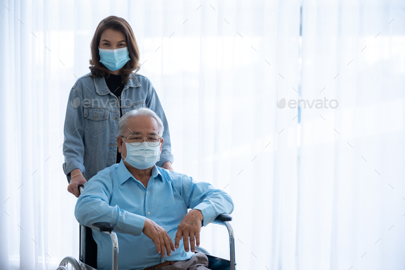old senior patient man visit doctor at hospital to medical health care ...