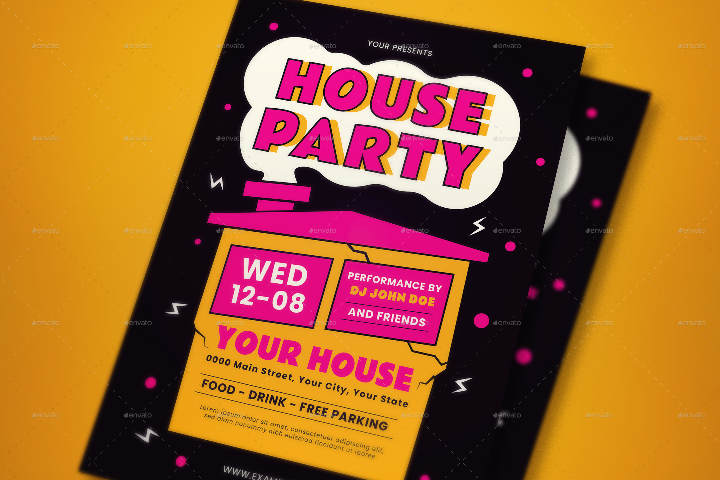 House Party Flyer Set, Print Templates | GraphicRiver