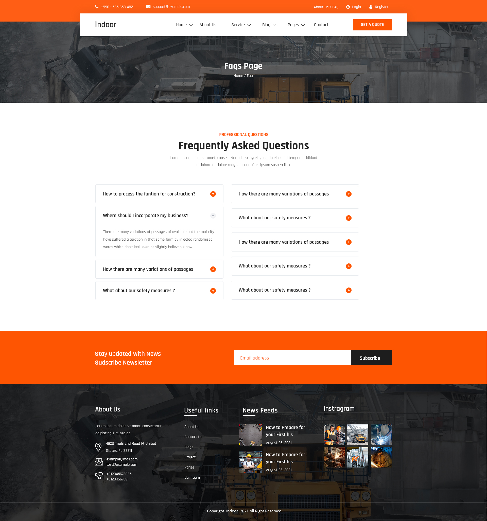 Indoor-Factory & Industrial PSD Template by Codebasket | ThemeForest