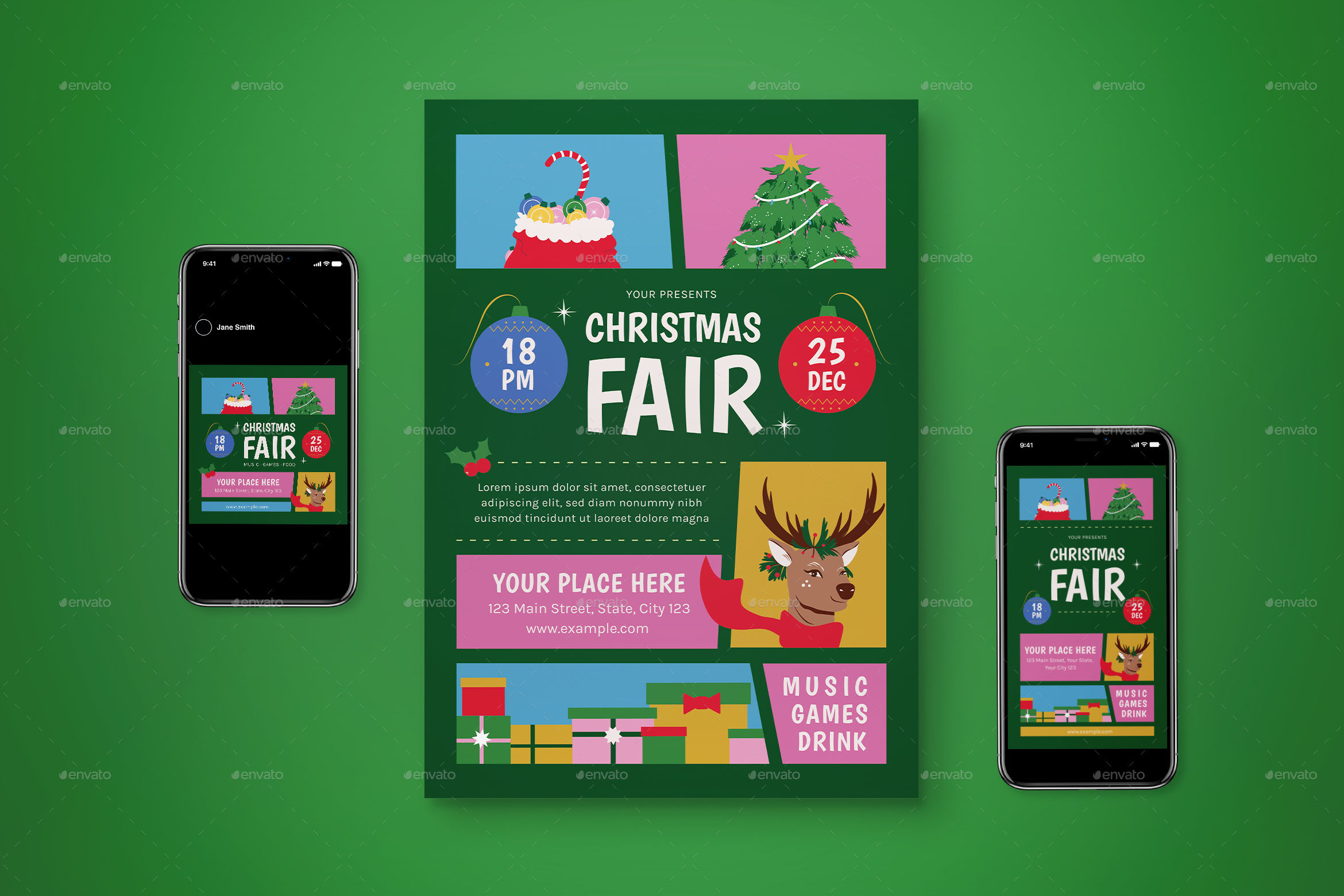 Christmas Fair Flyer Set, Print Templates | GraphicRiver