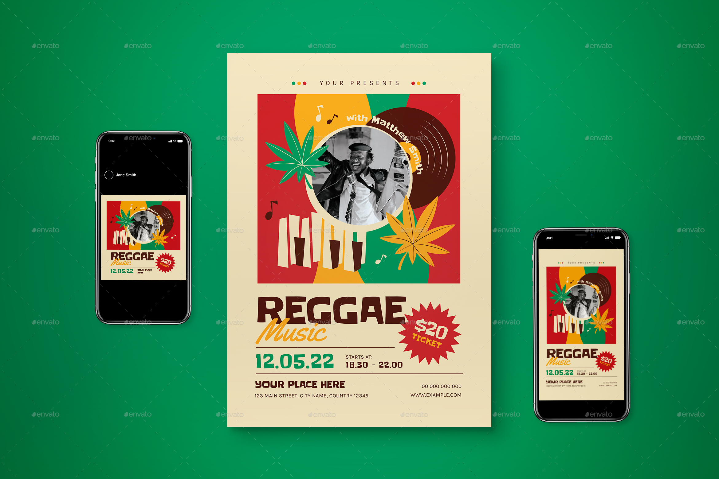 Reggae Music Flyer Set, Print Templates | GraphicRiver