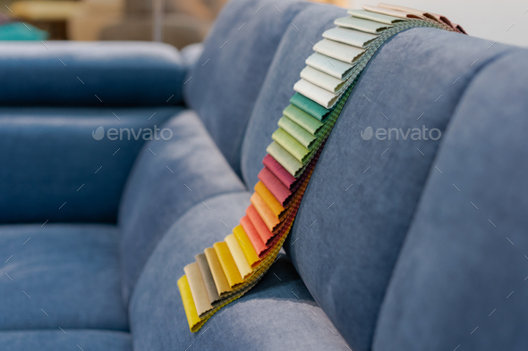 Tissue catalog. Catalog of multi-colored fabric samples. Stock Photo by ...